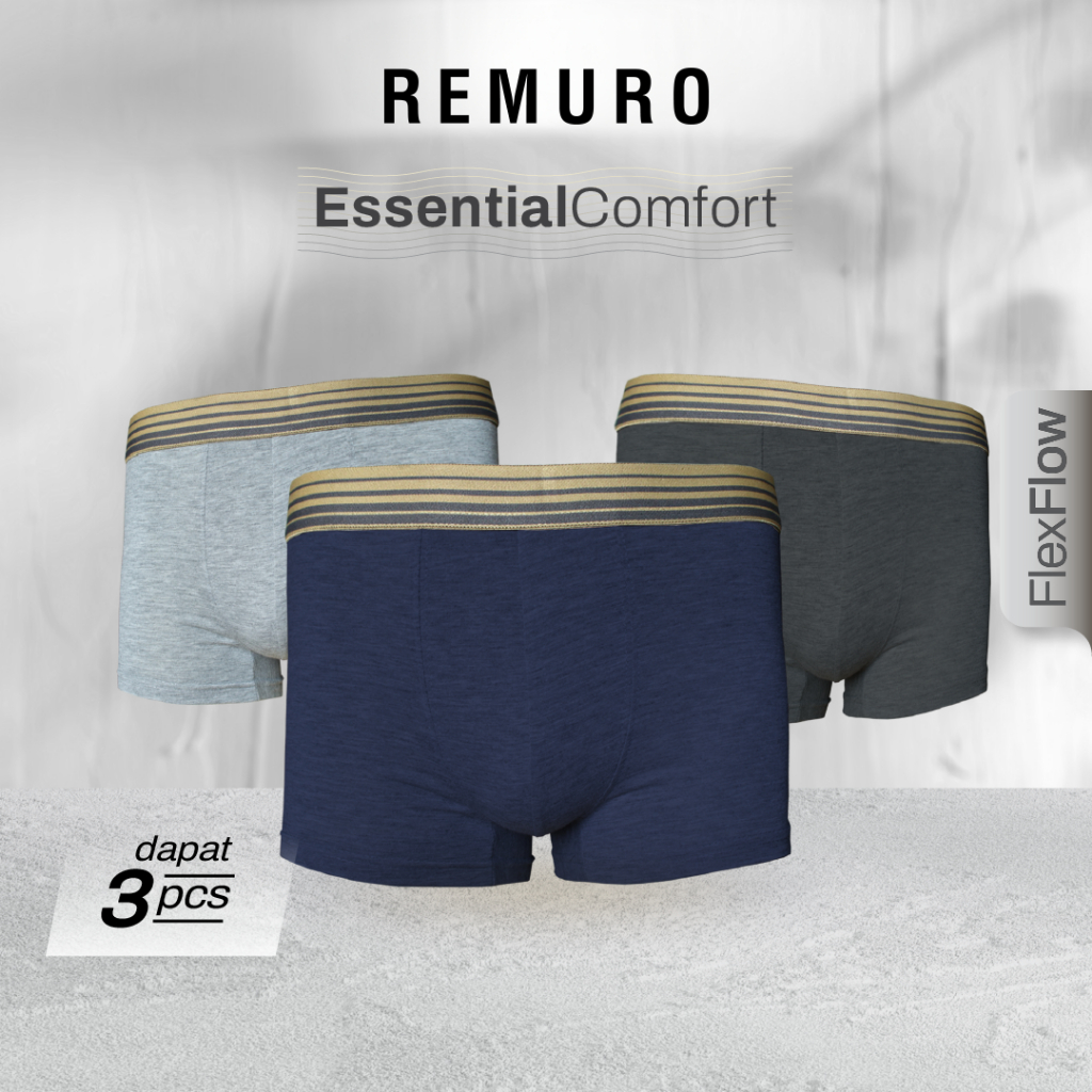 Jual REMURO FlexFlow Lite Sand [3 PCS] - Celana Dalam Pria Active Boxer ...