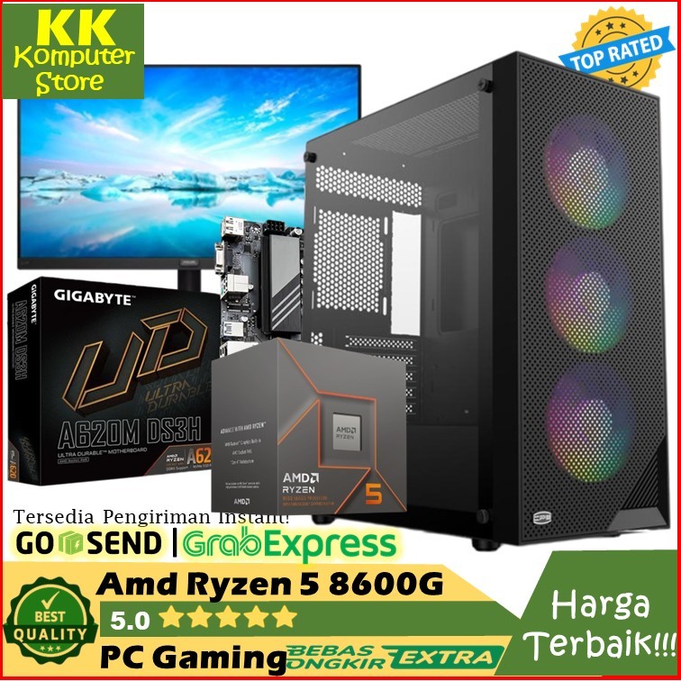 Jual Pc Rakitan Gaming AMD Ryzen 5 8600G -Ram 32Gb Pc Gaming Fulset Monitor | Shopee Indonesia