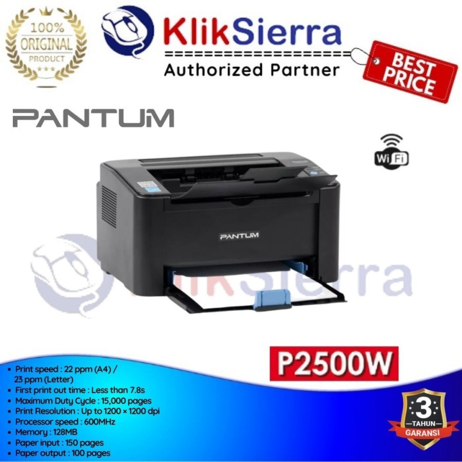 Jual PANTUM P2500W Printer Single Laser Mono WiFi Mobile Printing | Shopee Indonesia