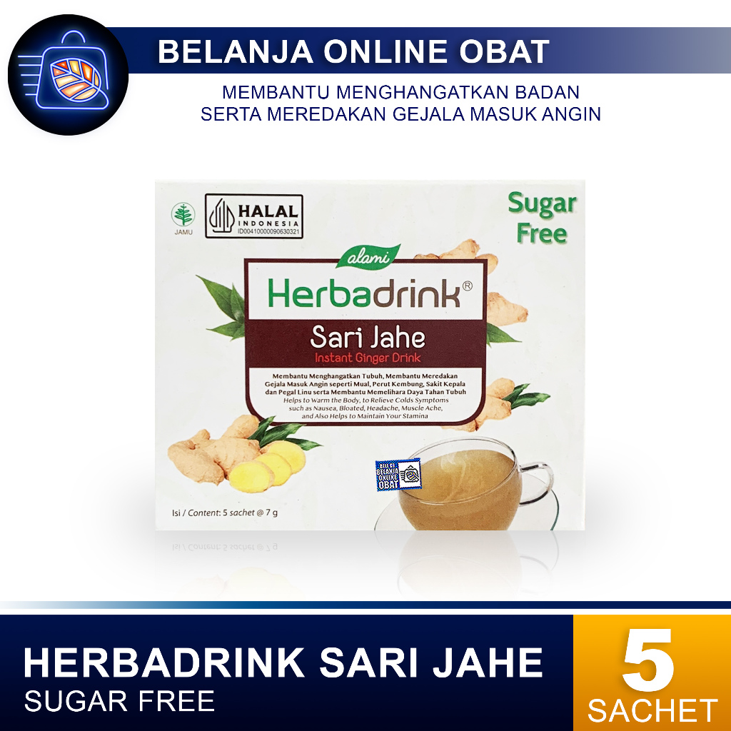 Jual HERBADRINK SARI JAHE SUGAR FREE // Minuman Penghangat Tubuh ...