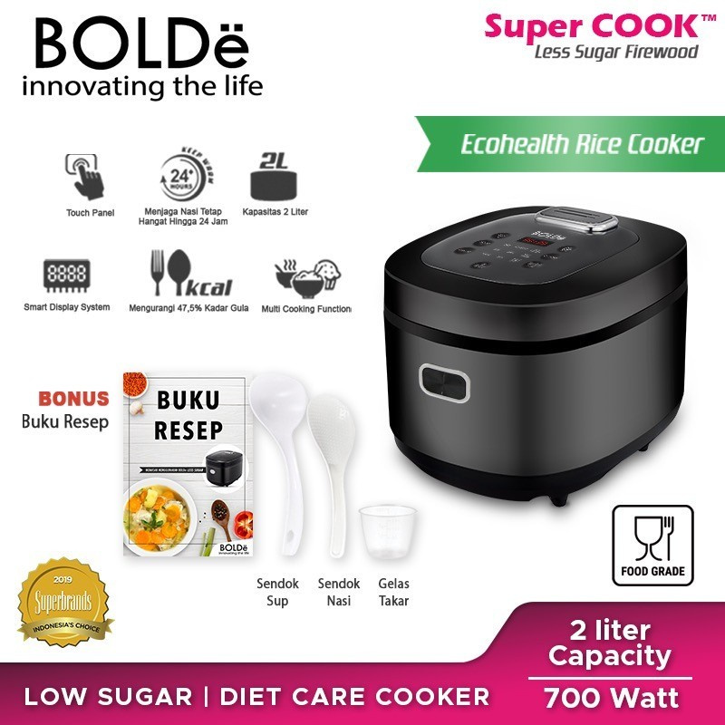 Jual BOLDE Super Rice Cooker Digital Cook Less Sugar Firewood Kapasitas ...
