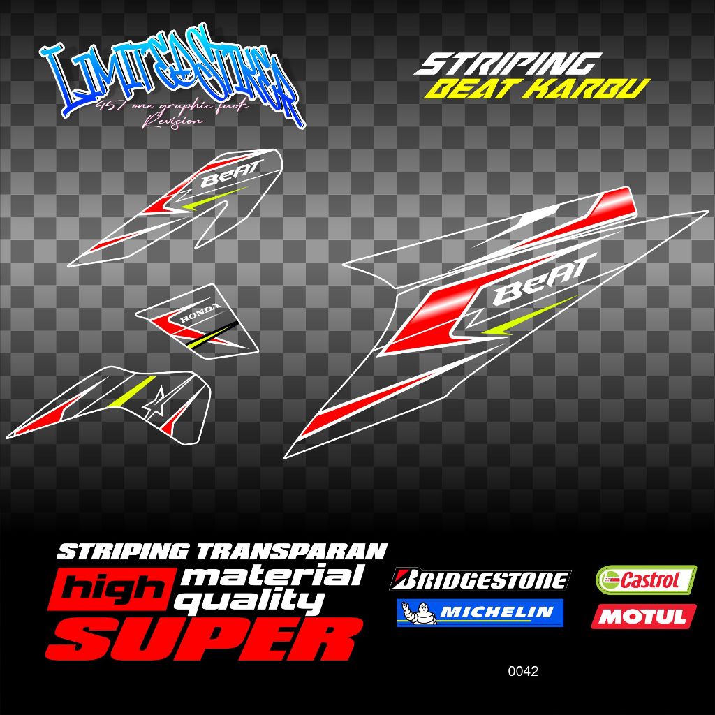 Jual Striping beat karbu honda transparan uv | Shopee Indonesia