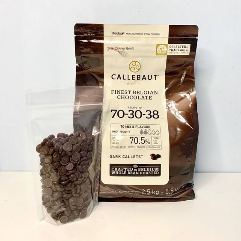 Jual CALLEBAUT 70 % DARK CHOCOLATE COUVERTURE CALLETS 70-30-38 100 gr ...