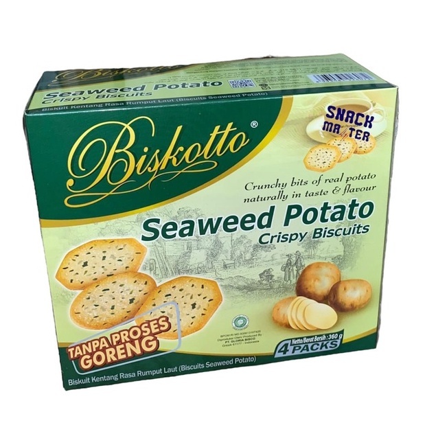 Jual Biskotto Potato Seaweed Crispy Biscuits - Netto 360gr | Shopee ...