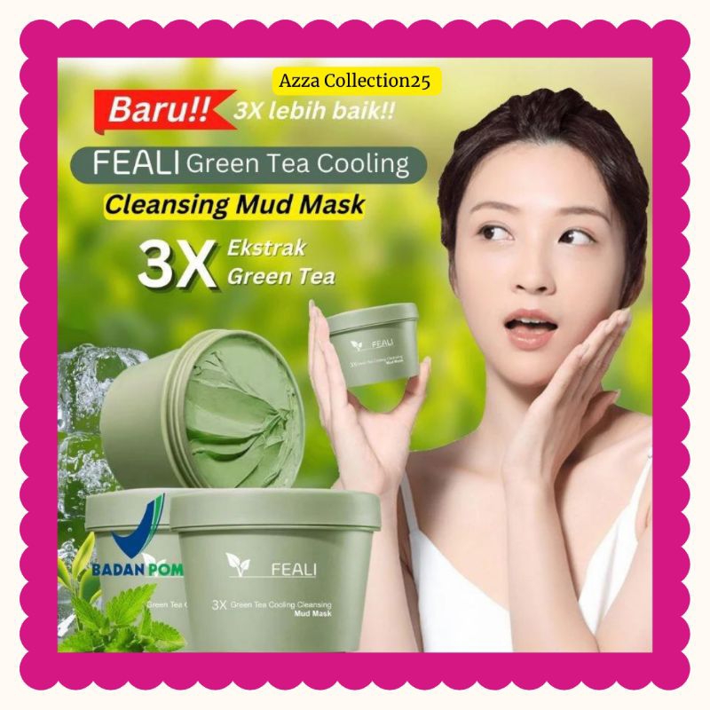 Jual MASKER GREEN TEA CLAY MASK FEALI/ MASKER FEALI/ MASKER MAIGOLIE ...