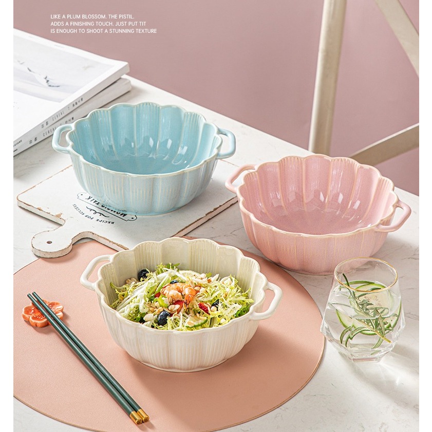 Jual Glossy Shiny PINK Flower Bowl Mangkuk Korean Style Porcelain ...