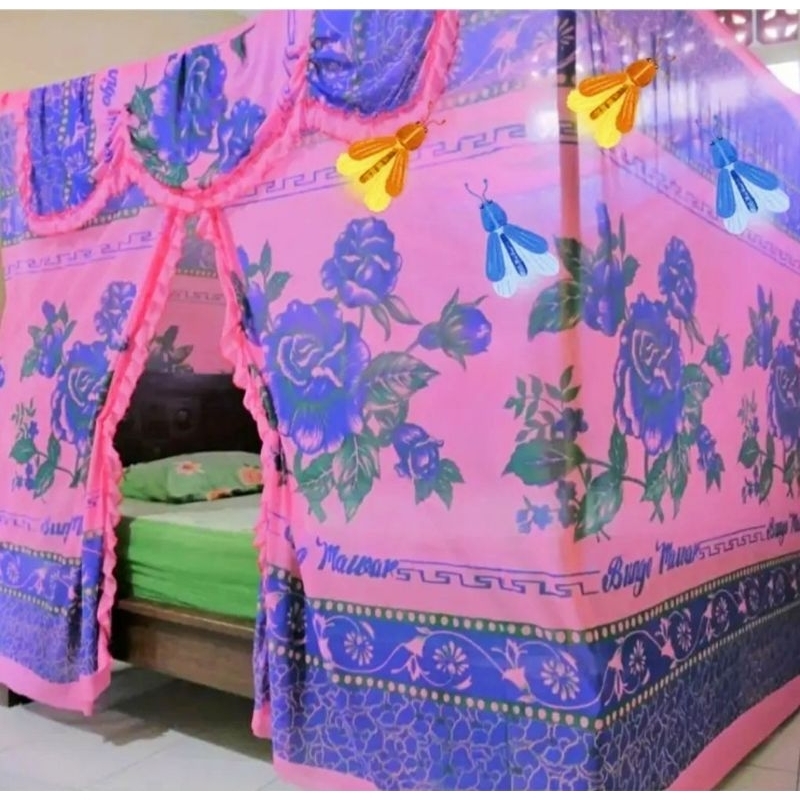 Jual kelambu motif bunga terbaru ukuran jumbo 200x200 | Shopee Indonesia