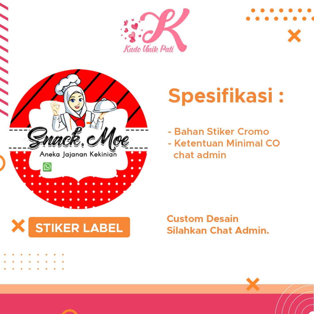 Jual Stiker Logo Custom Label Makanan Sticker Kemasan Brand Usaha ...