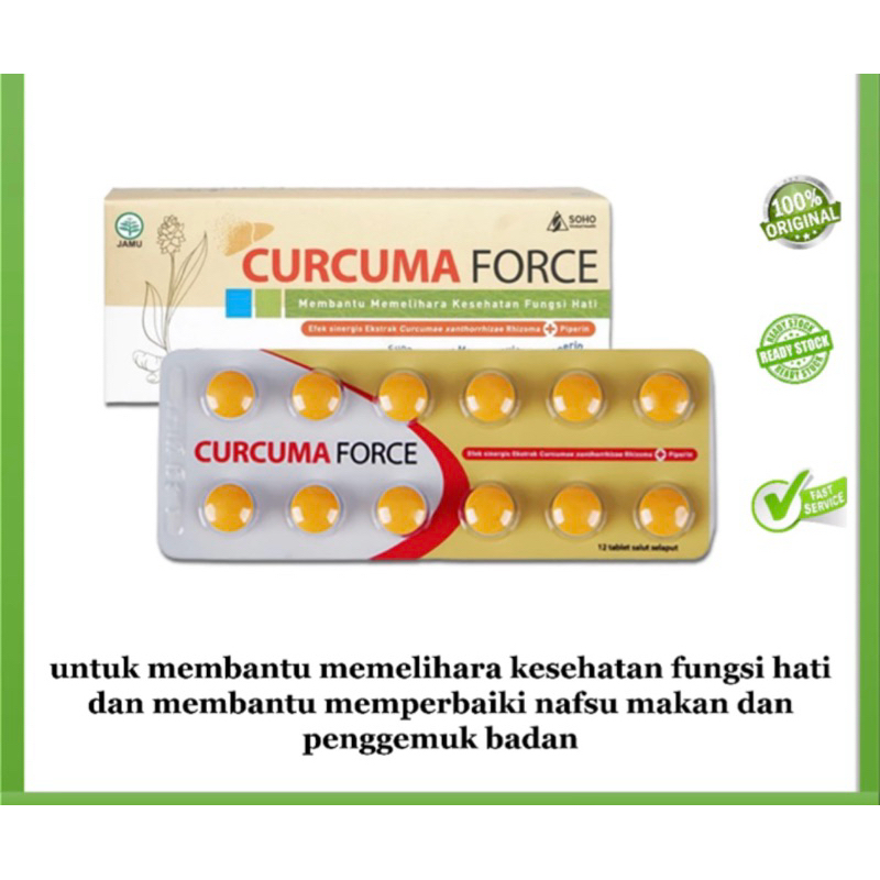 Jual CURCUMA FORCE 1 STRIP 12 TABLET( memelihara kesehatan fungsi hati ...