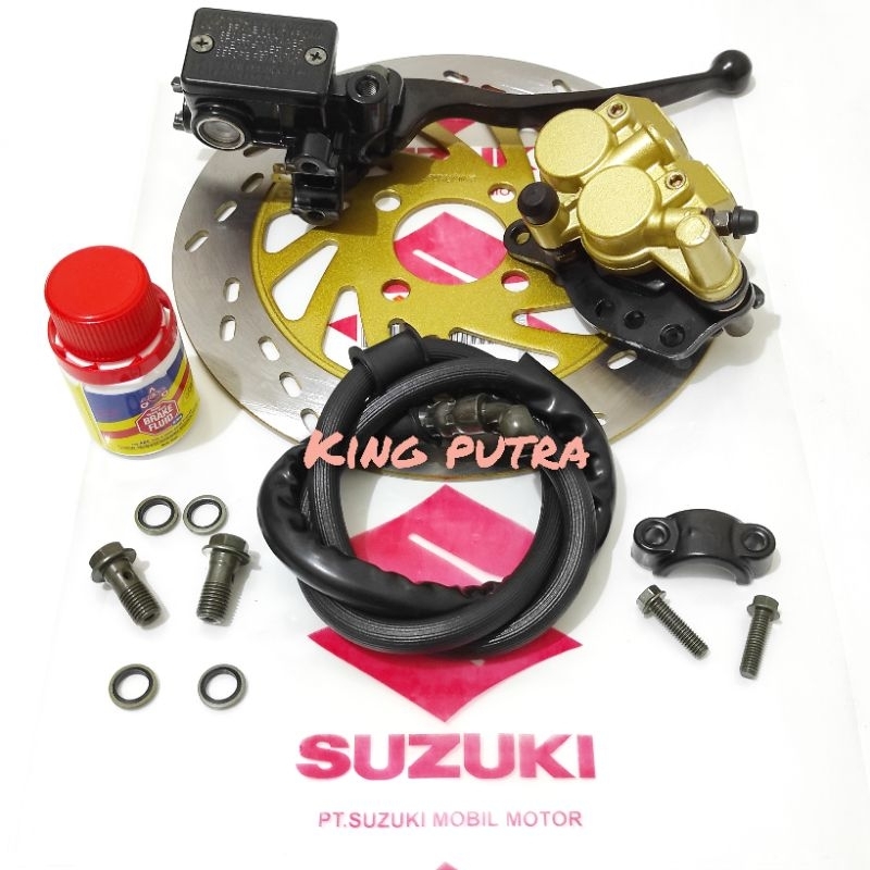Jual piringan+minyak rem+master rem set+kaliper+baut selang+selang rem depan Suzuki Smash 110 ...