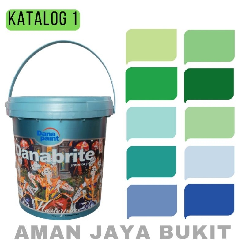 Jual DANABRITE Cat Tembok Interior Galon 5kg Hijau Biru (KATALOG 1 ...
