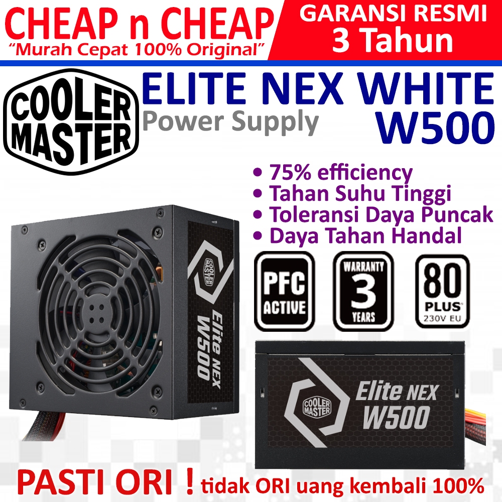 Jual Cooler Master Elite Nex W500 PSU 80+ Power Supply PSU 500W 500 W | Shopee Indonesia