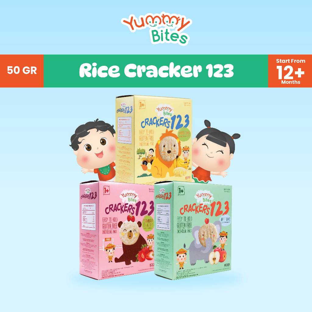 Jual Yummy Bites Rice Crackers 123/ 50 GR/ Snack Baby/ Cemilan bayi ...