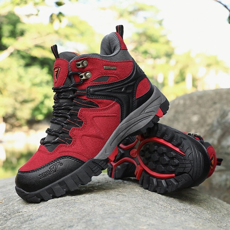 Jual Sepatu Gunung Wanita SNTA 615 Mid Red Waterproof Original Outdoor ...