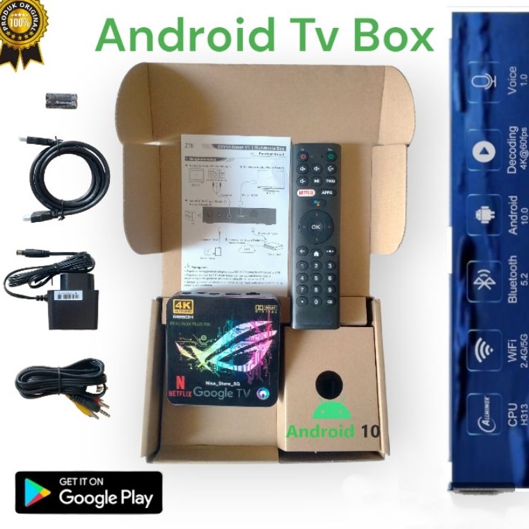 Jual COw New STB Android TV BOX OS 1 RAM 28GB ZTE V5 Root Sudah Unlock Full Aplikasi | Shopee ...