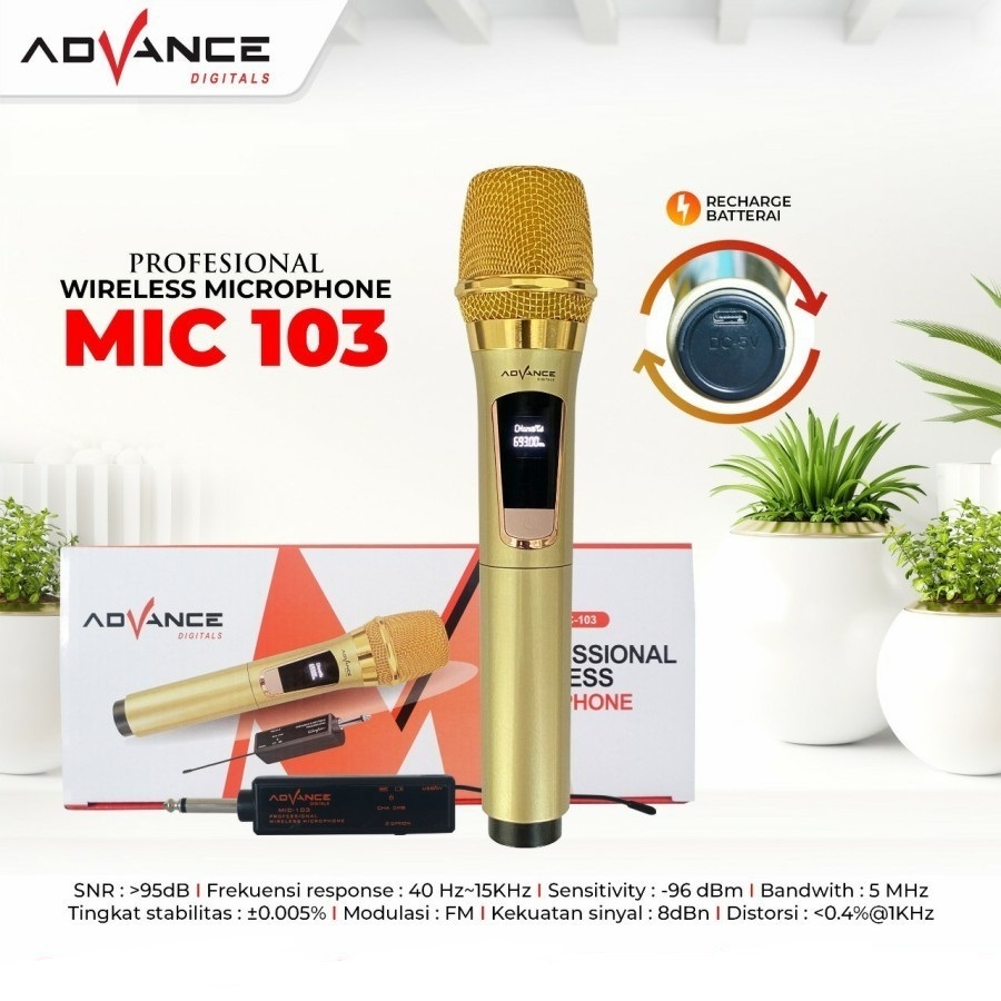 Jual Mic Advance Mic-103 Microphone Profesional Mic Wireless GARANSI ...