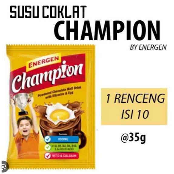 Jual (PER GANTUNG ISI 10)Energen Champion Campion Susu Coklat 4 in 1 ...