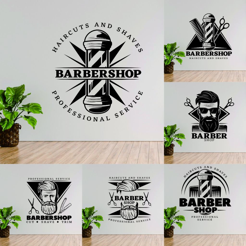 Jual Stiker Dinding Wall Sticker Cutting Tembok Kaca Barber Shop Toko ...