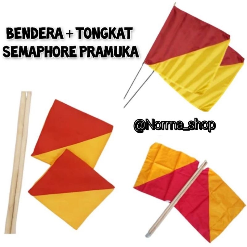Jual BENDERA + TONGKAT SEMAPHORE PRAMUKA | Shopee Indonesia