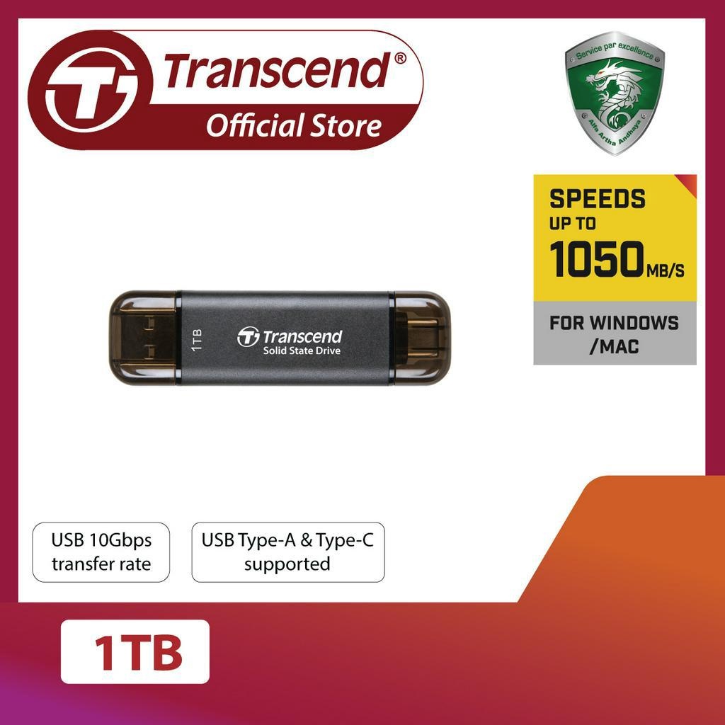 Jual Transcend External SSD ESD310C 1TB- Gatotkaca Electronics | Shopee ...