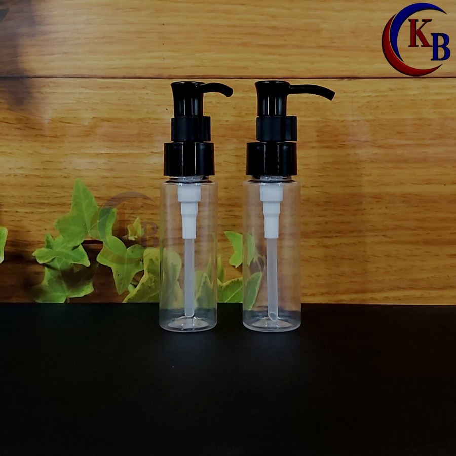 Jual BOTOL PUMP 50 ML CLIP OIL HITAM / BOTOL PLASTIK RF 50ML NECK 24 ...