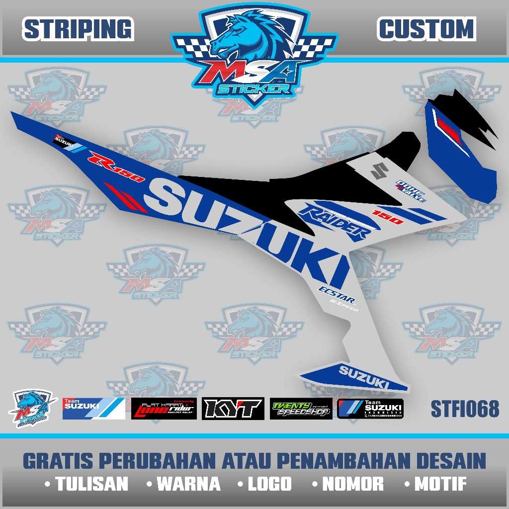 Jual STRIPING CUSTOM SUKA SUKA SUZUKI SATRIA FU INJEKSI STICKER VARIASI ...