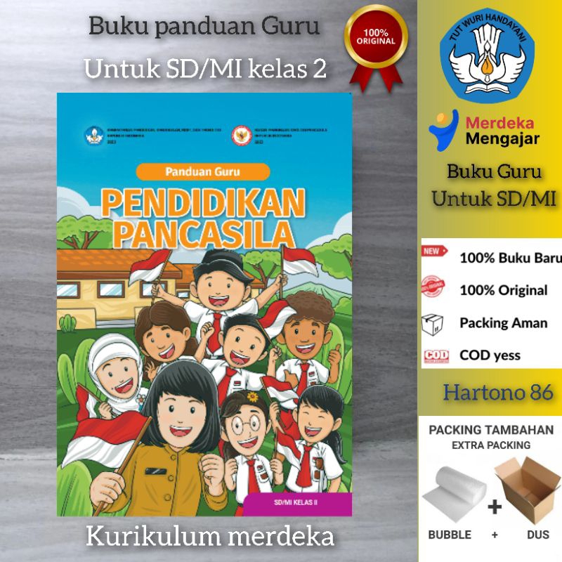 Jual Buku panduan GURU pendidikan Pancasila/PKN untuk SD/MI kelas 2 kurikulum merdeka/Kumer ...