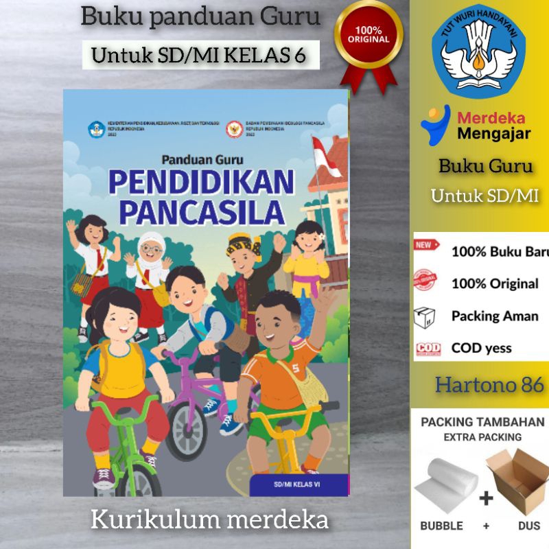 Jual Buku panduan GURU pendidikan Pancasila/PKN untuk SD/MI kelas 6 kurikulum merdeka/Kumer ...