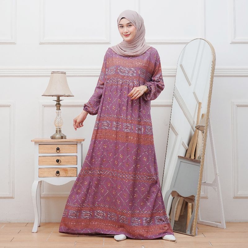 Jual Gamis Rayon Premium Motif Etnik ukuran Jumbo. | Shopee Indonesia