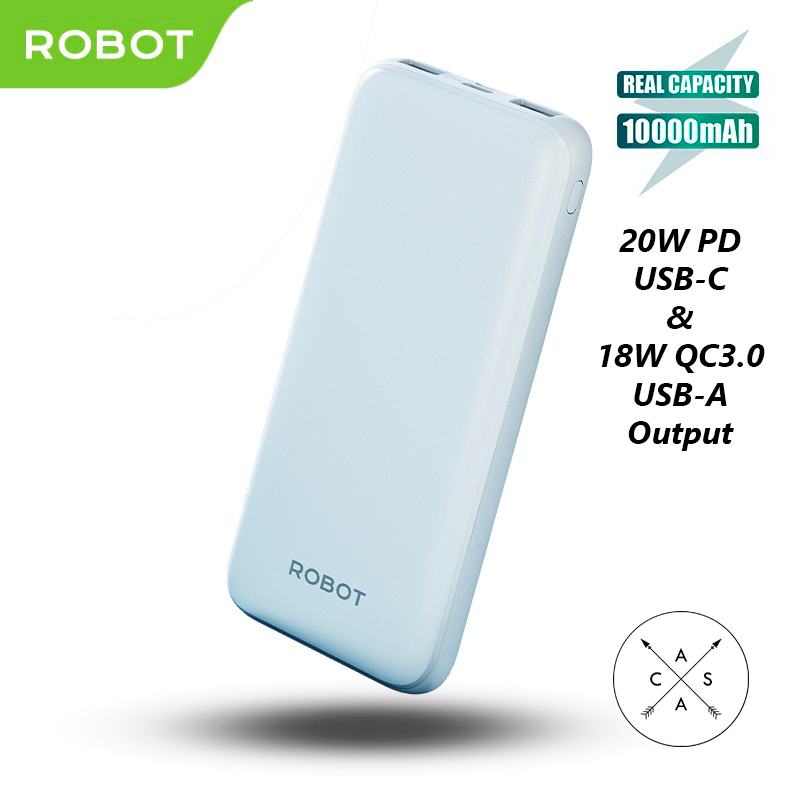Jual Robot RT12Q 10000mAh Powerbank 20W QC 3.0 USB-C Fast Charge new ...