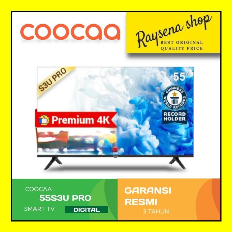 Jual COOCAA 55S3U Pro LED TV 55 inch Smart Digital 4K UHD TV 55S3UPRO ...