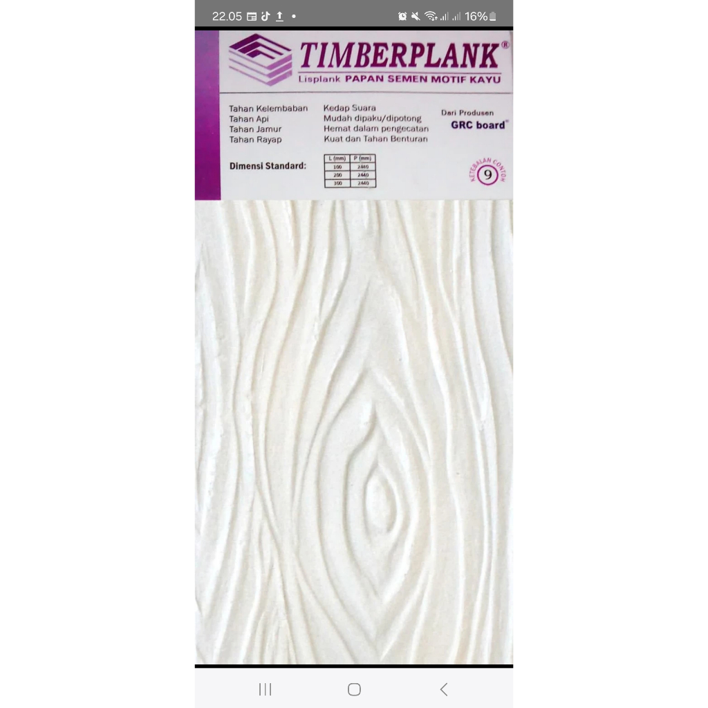 Jual List Plank Grc Urat Kayu Timber Plank 9 MM x 2.440 MM ( Per 5 ...