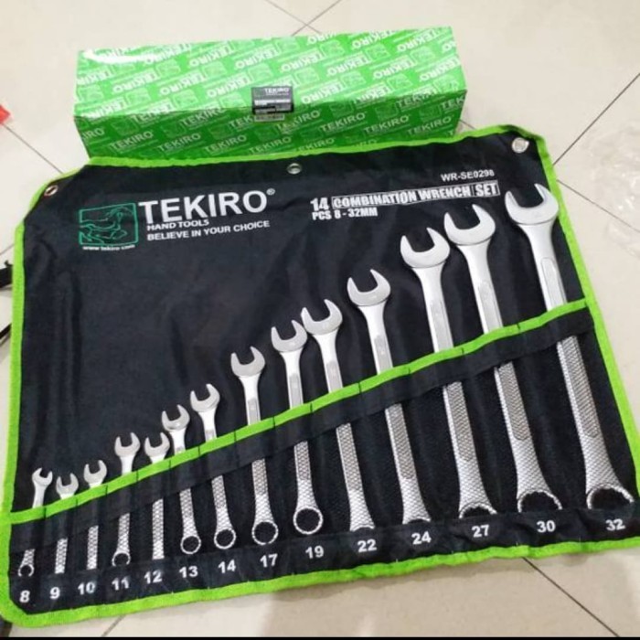 Jual TEKIRO Kunci Ring Pas Set 14pcs Kunci Ring Pas Set TEKIRO 14 pcs 8-32mm / Combination ...