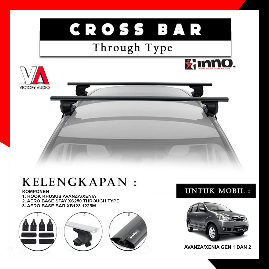 Jual Crossbar Set Cross Bar INNO Through Type PnP OEM TOYOTA AVANZA DAN ...
