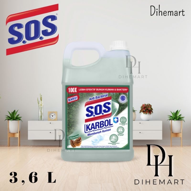 Jual SOS Karbol - Classic Pine | Sereh Lemon 3,6 L | SOS Lantai ...