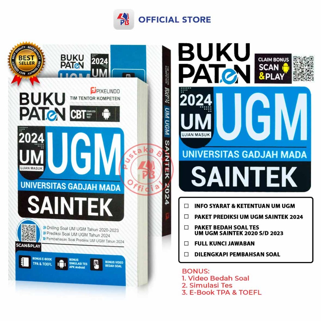 Jual Buku Ujian / Buku Paten UM UGM SAINTEK 2024 / Ujian Masuk ... Jual Buku Ujian / Buku Paten UM UGM SAINTEK 2024 / Ujian Masuk ...