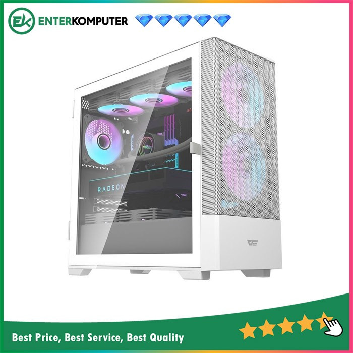 Jual Aigo DarkFlash DK415M - White / Casing PC Gaming | Shopee Indonesia