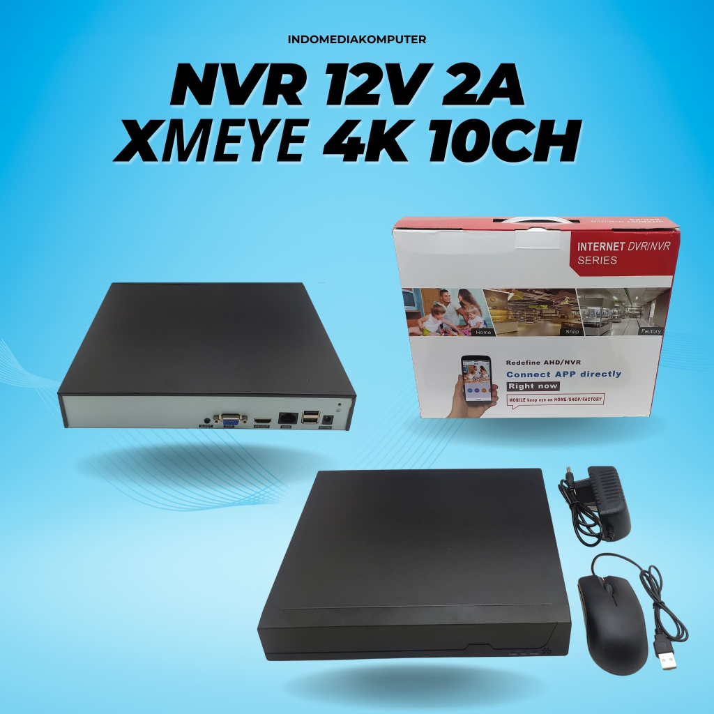 Jual NVR 12V 2A XMeye 4K 10CH Internet DVR/NVR Series Interned AHD/NVR ...