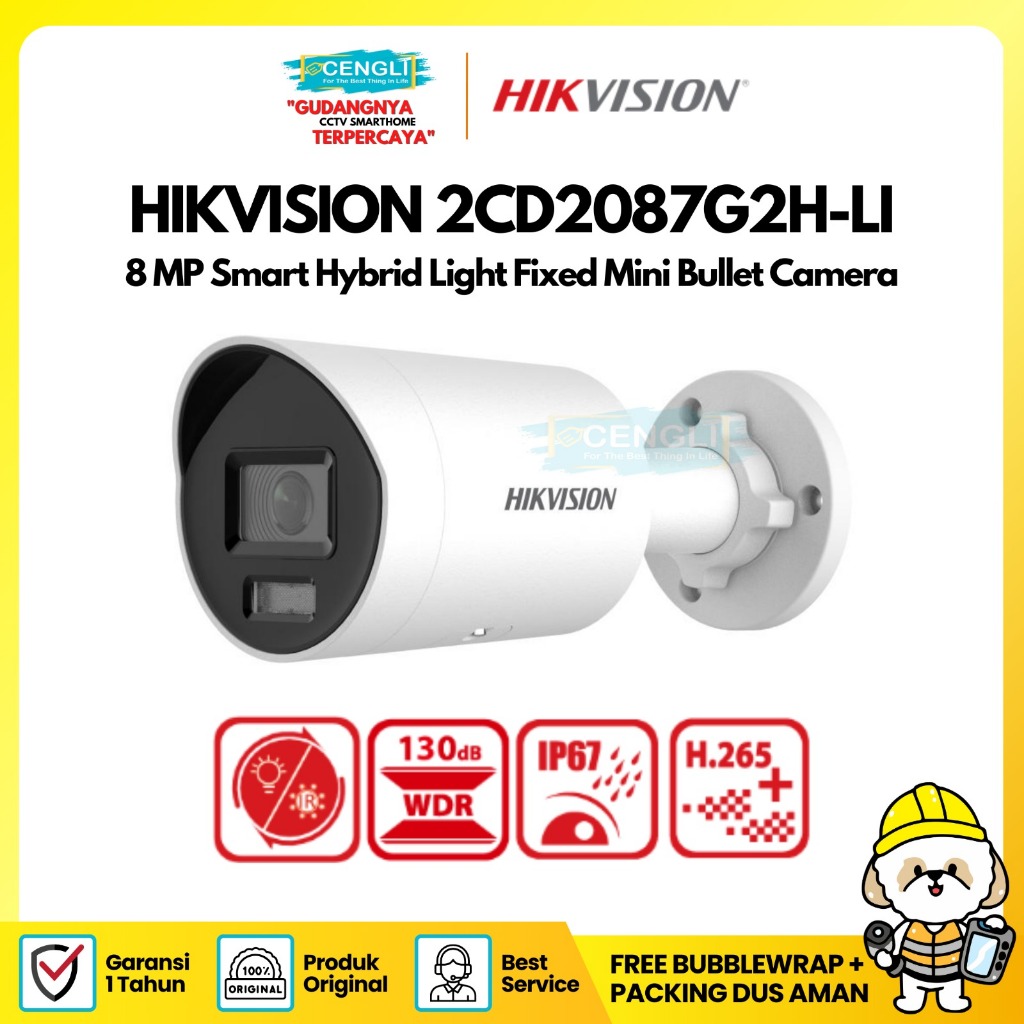 Jual IP Camera Hikvision DS-2CD2087G2H-LI 8MP Smart Hybrid Colorvu Bullet | Shopee Indonesia