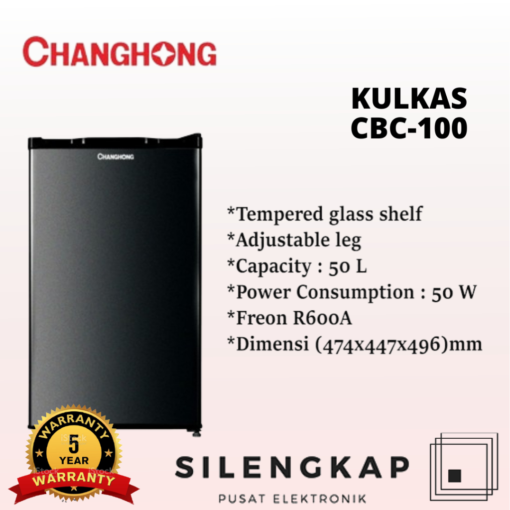 Jual CHANGHONG Kulkas 1 PINTU CBC-100 [100 L] - BLACK | Shopee Indonesia