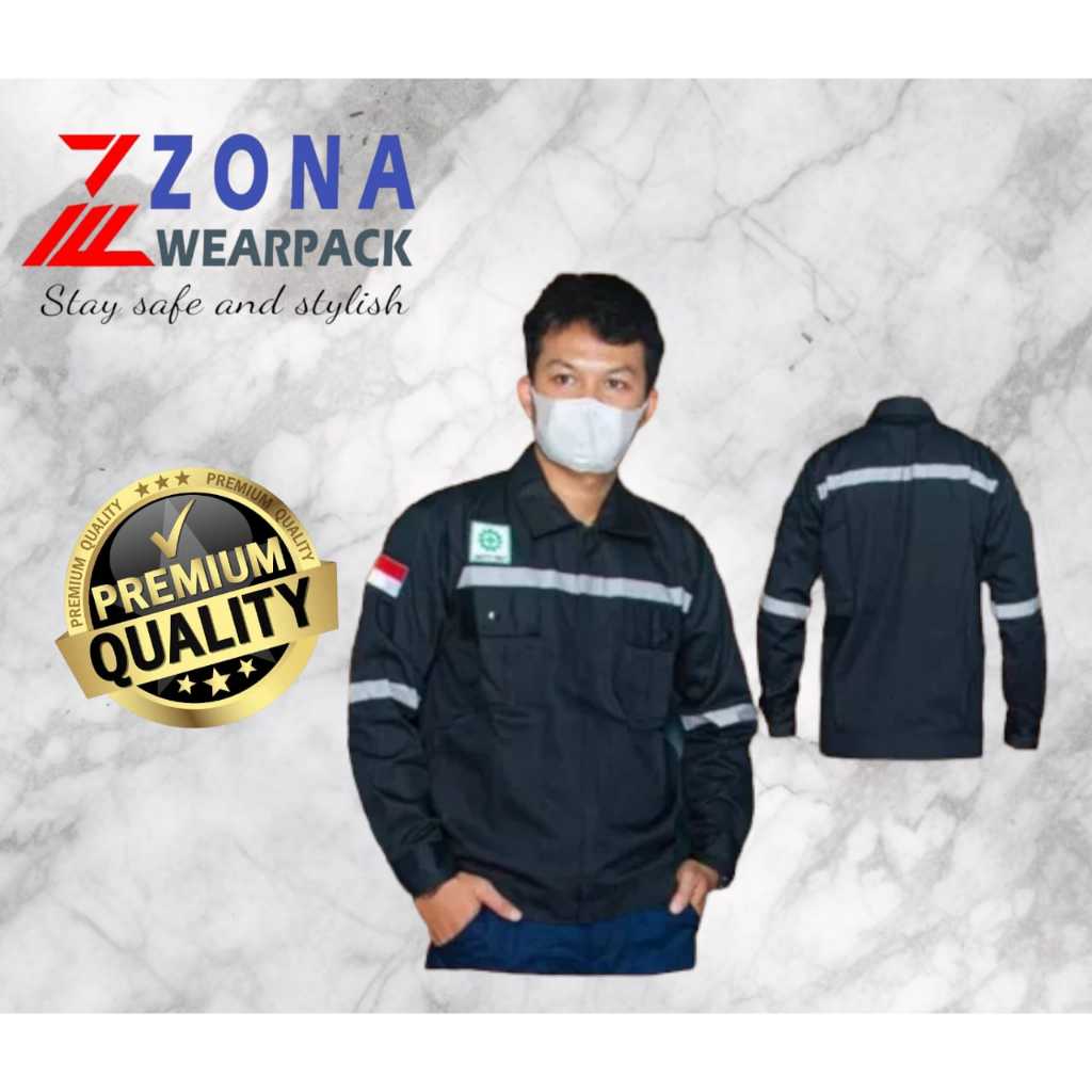 Jual Wearpack safety atasan seragam kerja proyek Warna HITAM POLOS ...