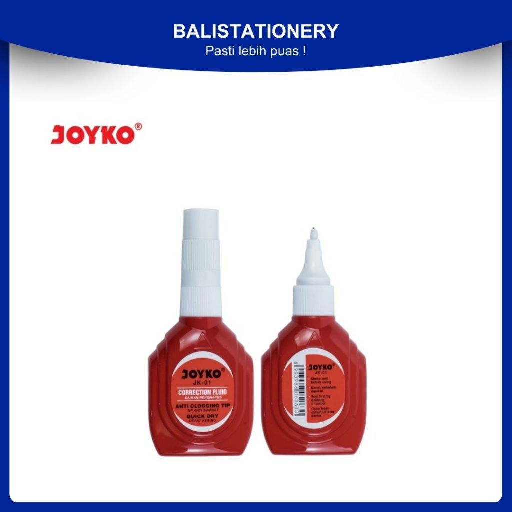 Jual Tip Ex Correction Fluid / Cairan Koreksi / Penghapus Cair Joyko JK ...