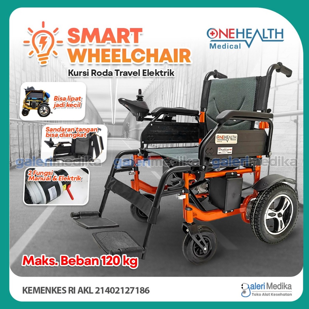 Jual Kursi Roda Elektrik Lipat OneHealth Smart Wheelchair KY123 / Kursi ...