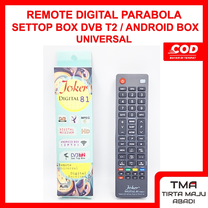 Jual Remote remot joker digital-81 receiver parabola set top box dvb t2 ...