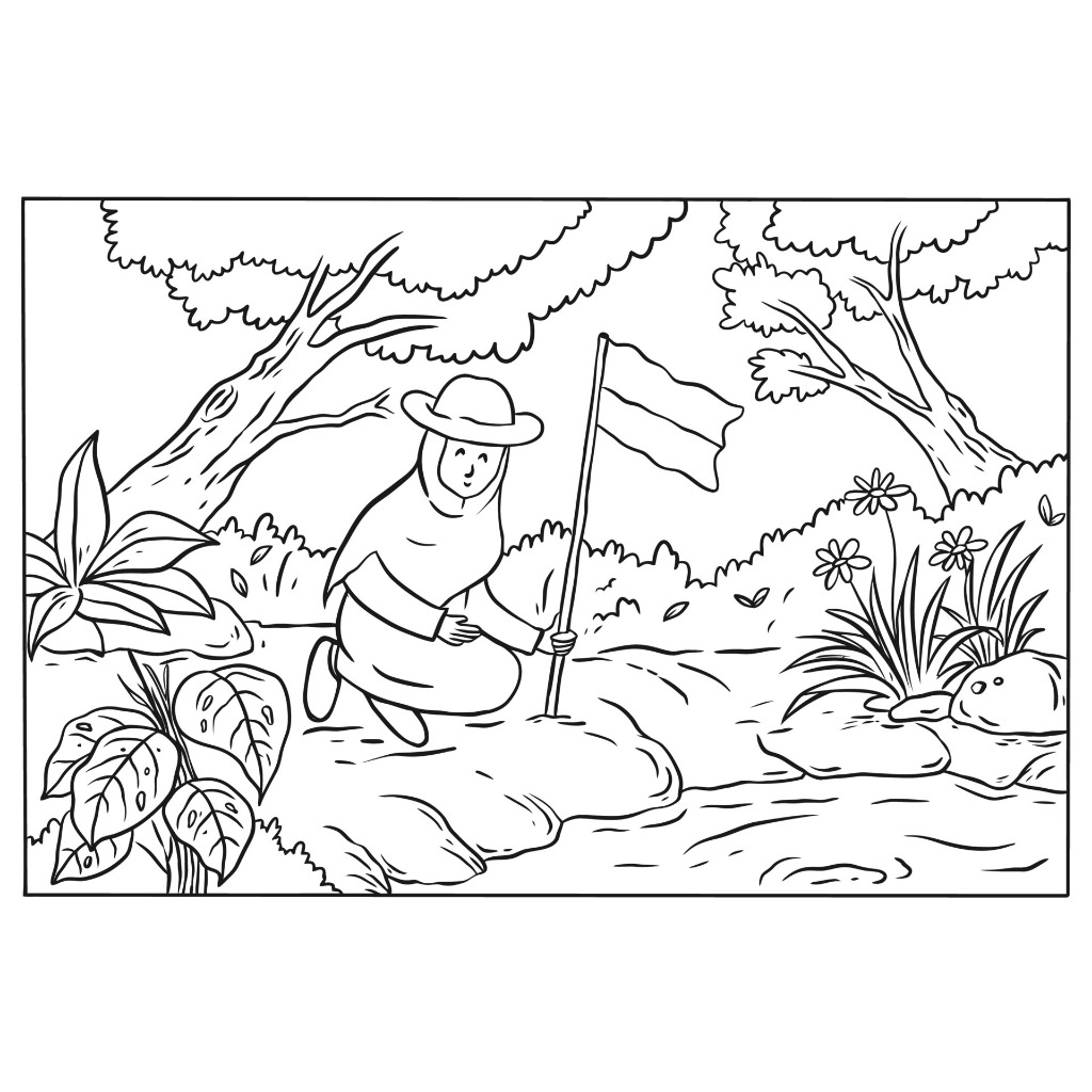 Jual DIY Coloring Page / Lembar Mewarnai Sketsa TEMA PEMANDANGAN ALAM ...