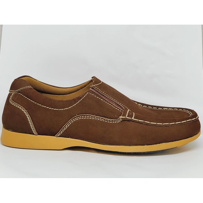 Jual Sepatu Pria Casual Moccasin Kulit Nubuck Asli Navy Grammer ...