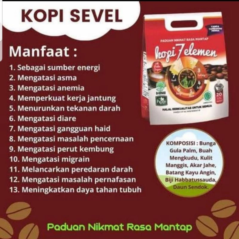 Jual KOPI 7 ELEMEN HNI ISI 20 | Shopee Indonesia