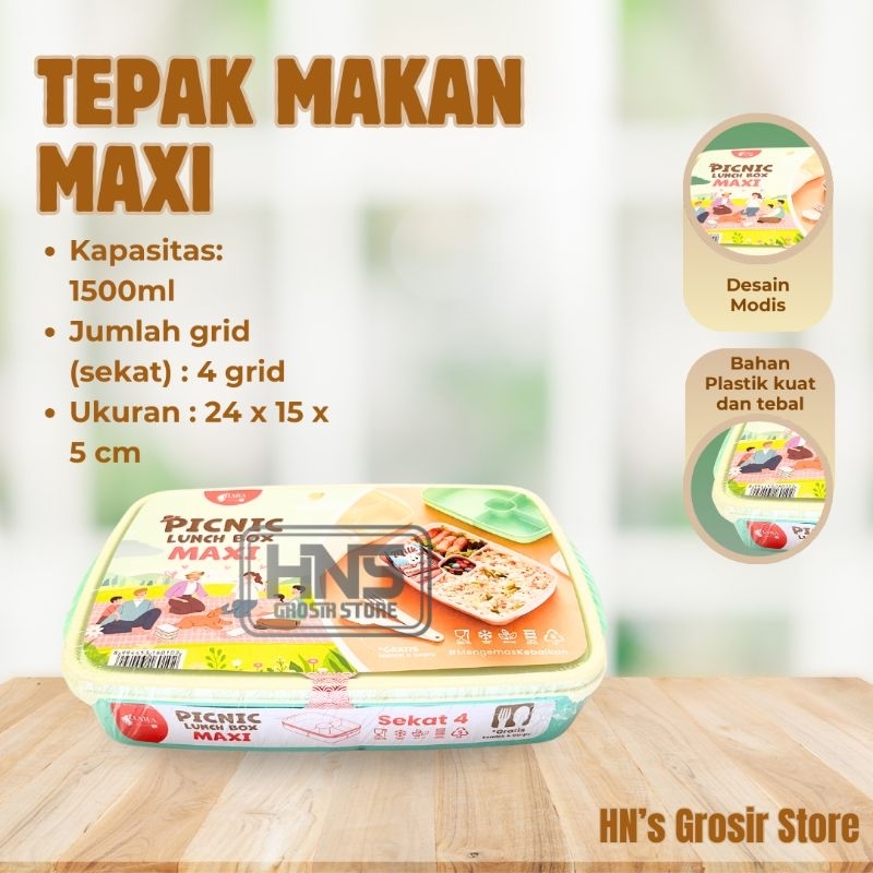 Jual Lunch box picnic maxi - tepak makan siang besar plastik | Shopee ...