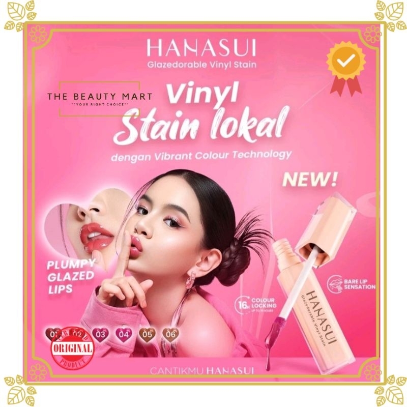 Jual Hanasui Glazedorable Vinyl Stain | Lip Vinyl Hanasui | Lip Stain ...
