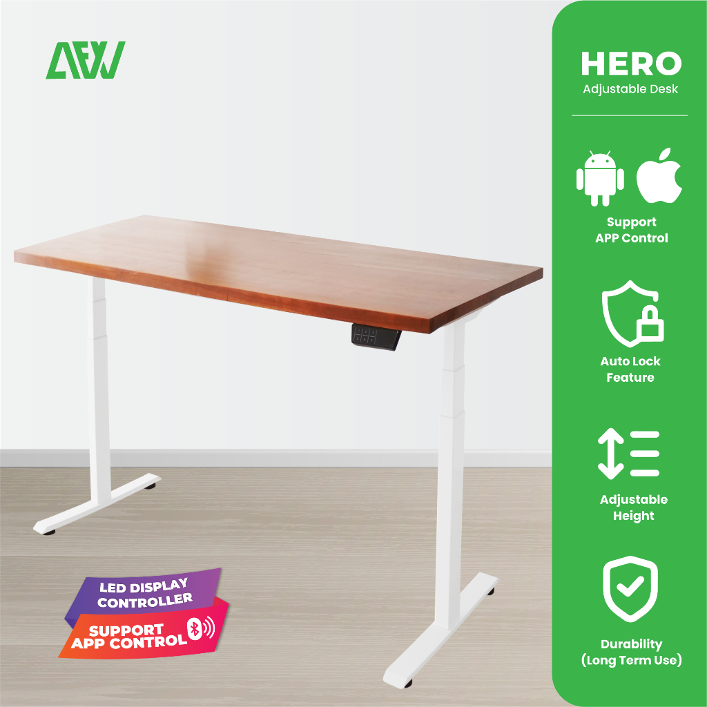 Jual HERO Standing Desk Meja Electric Adjustable Apps Control Working ...